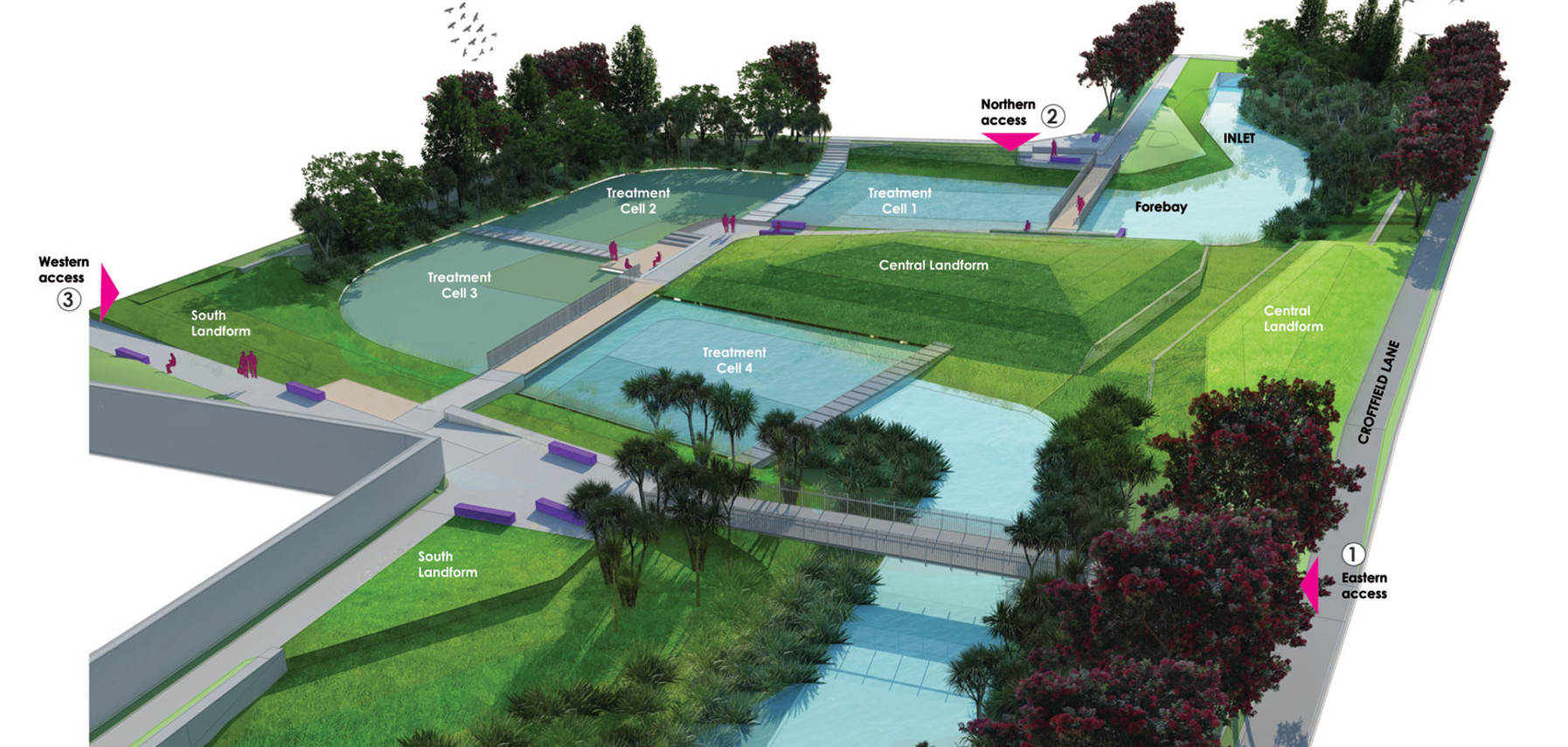 Croftfield Lane Stormwater Wetland | New Zealand Institute of Landscape ...